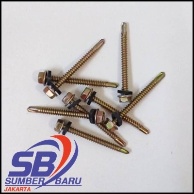 Jual 50Pcs Baut Roofing Kuning 12x30mm 3cm Skrup Atap Spandek Baja ...