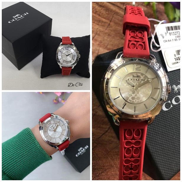Jual Jam Co 14503878 Boyfriend silicone red sz 34mm | Shopee Indonesia