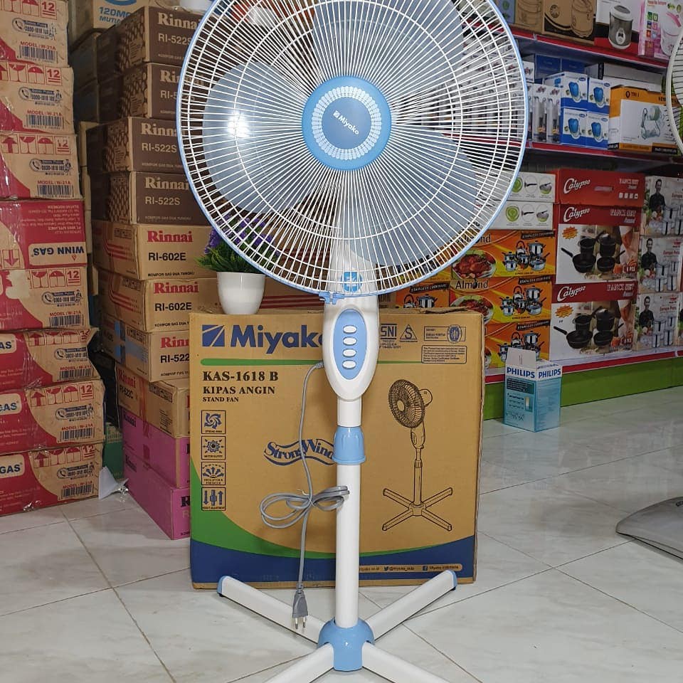 Jual KIPAS ANGIN MIYAKO Stand Fan 16" KAS-1618 B 16INCH KIPAS BERDIRI ...