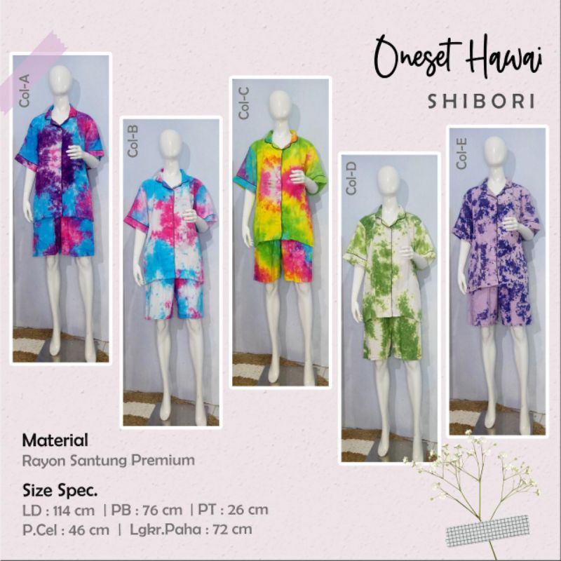 Jual Stelan Pendek Batik shibori Hawai Jumbo Adem | Shopee Indonesia