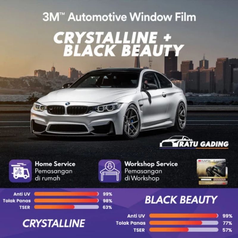 Jual Kaca film 3M Crystalline + Black Beauty | Shopee Indonesia