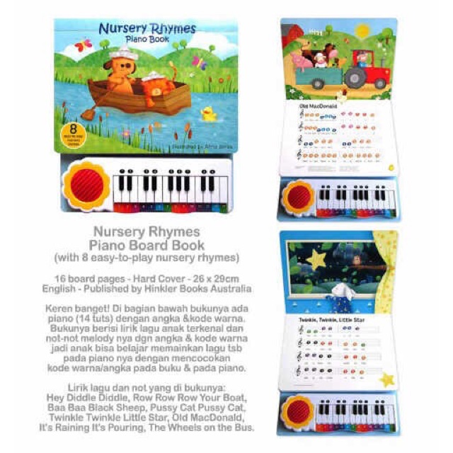 Jual Nursery rhymes piano board book | Shopee Indonesia
