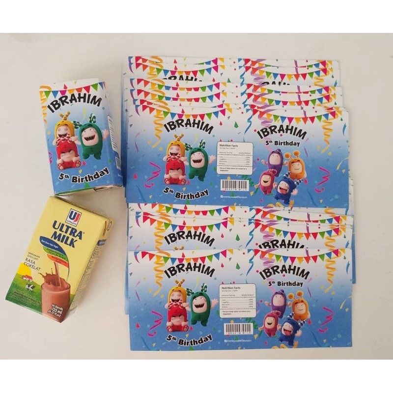 Jual Label susu air Kitkat undangan bunting flag cake topper Pocky ...