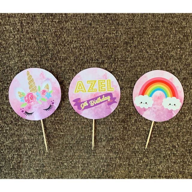 Jual Topper Cupcake Bulat / Topper Cake Unicorn | Shopee Indonesia