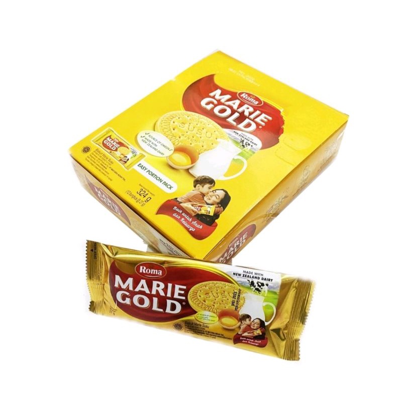 Jual Roma Marie Gold Sachet 1 Box isi 12 / Marie gold coklat | Shopee ...
