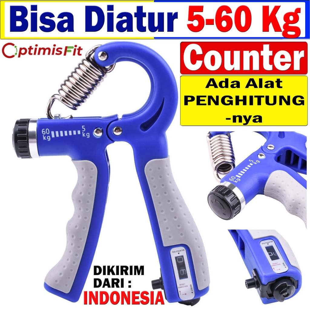 Jual Adjustable Hand Grip Counter 5-60 kg Handgrip Olahraga Tangan 5 ...