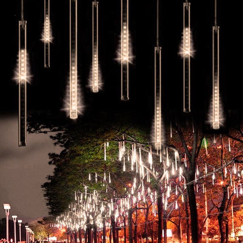 Jual lampu meteor led isi 8pce batang/30cm /jatuh rain snow taman hias ...
