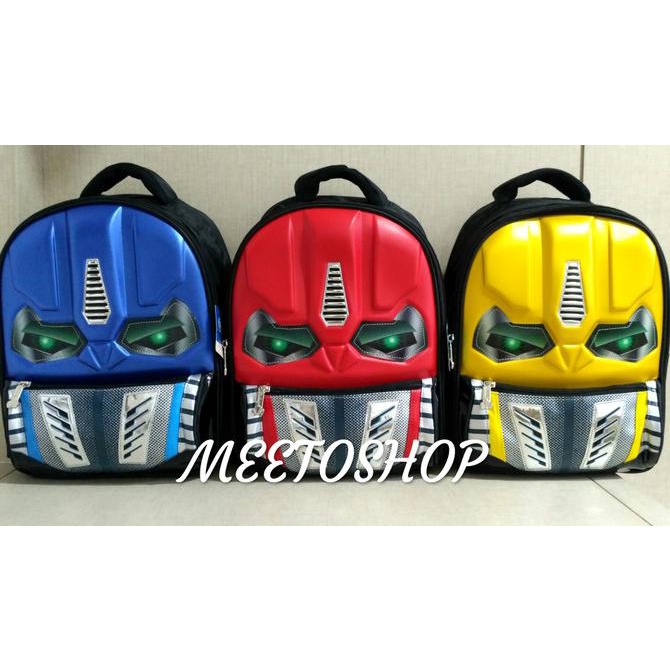 Jual Tas Ransel Sekolah Anak SD Kepala TRANSFORMERS Mata Nyala Lampu ...