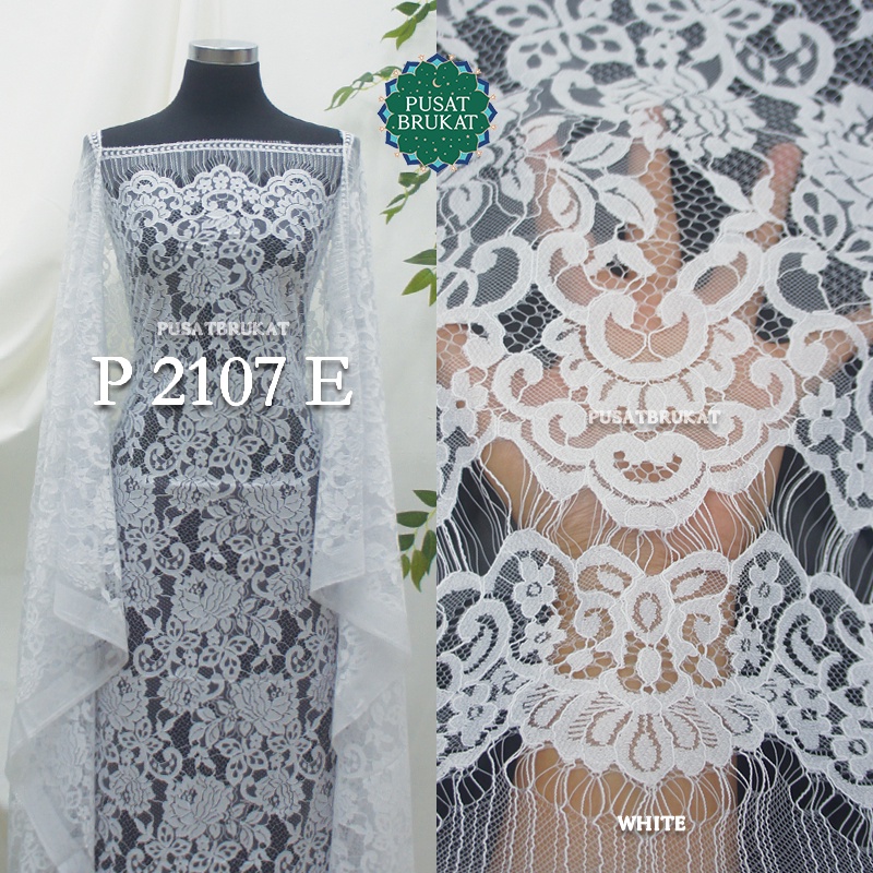 Jual KAIN BROKAT SEMI ITALY PRANCIS PUTIH HITAM (Black & White ...