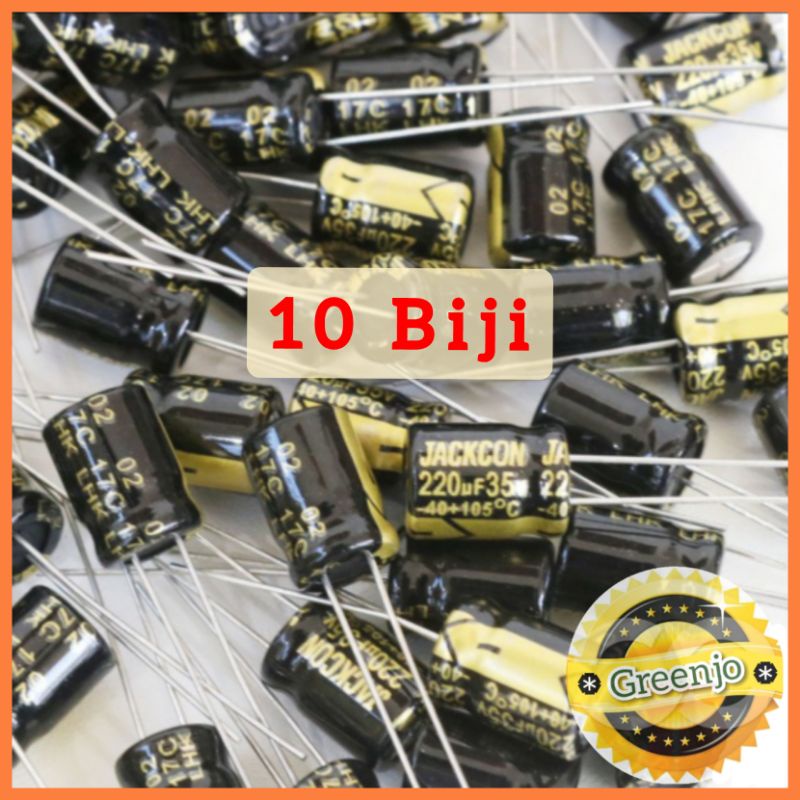 Jual x10 Elco 220uf 16V 25V 35V 50V kapasitor Elko 220 uF 16V 25V 35V ...