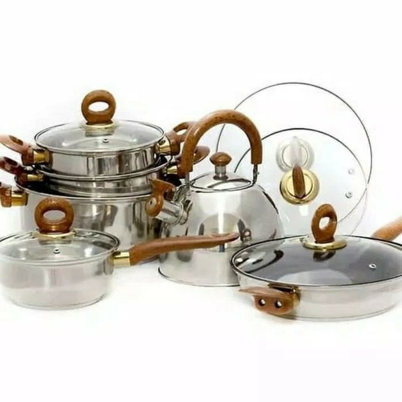 Jual panci set stainless isi 12 pcs | Shopee Indonesia