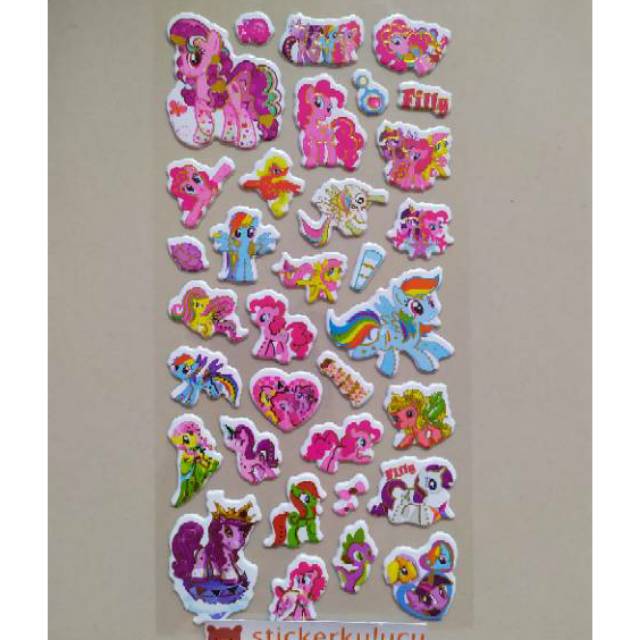 Jual Stiker anak timbul Kuda Pony / my little pony 10x20cm | Shopee ...