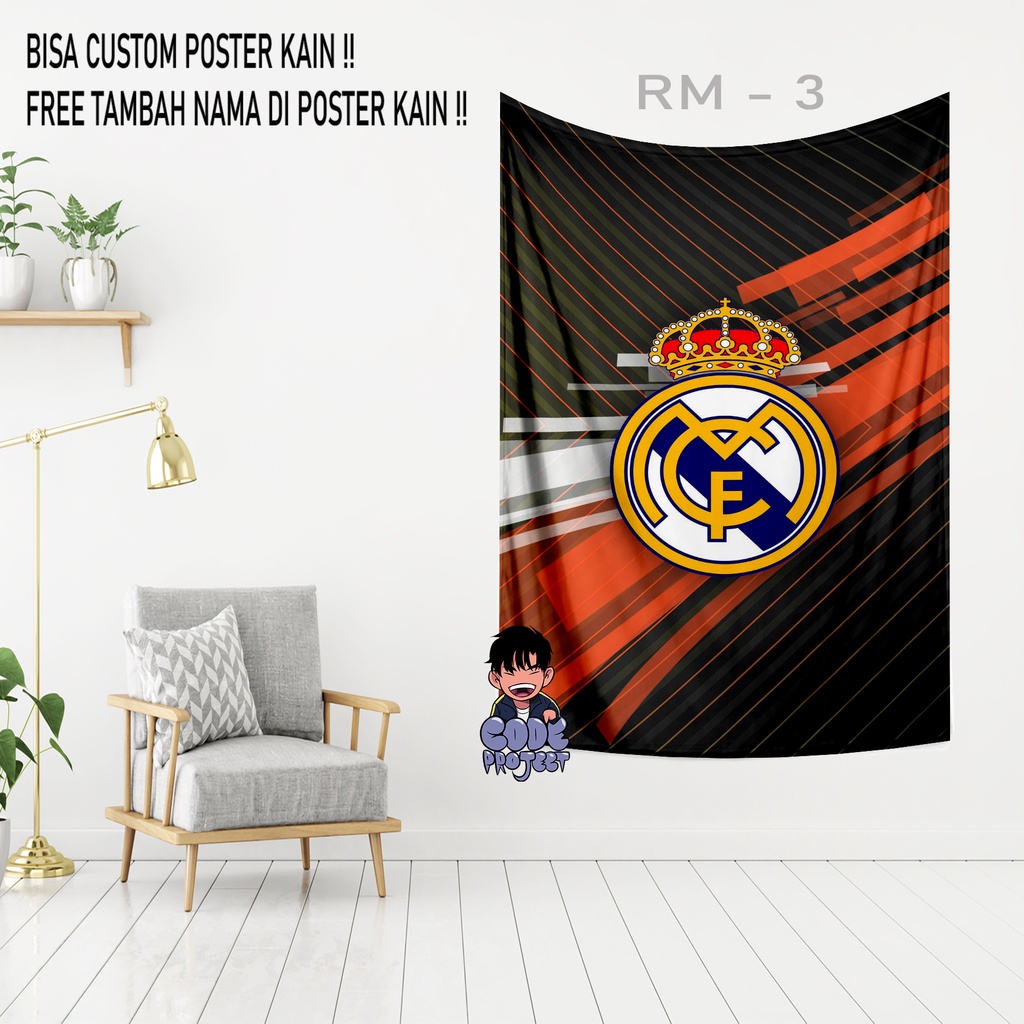 Jual POSTER KAIN REAL MADRID - hiasan dinding real madrid - real madrid ...