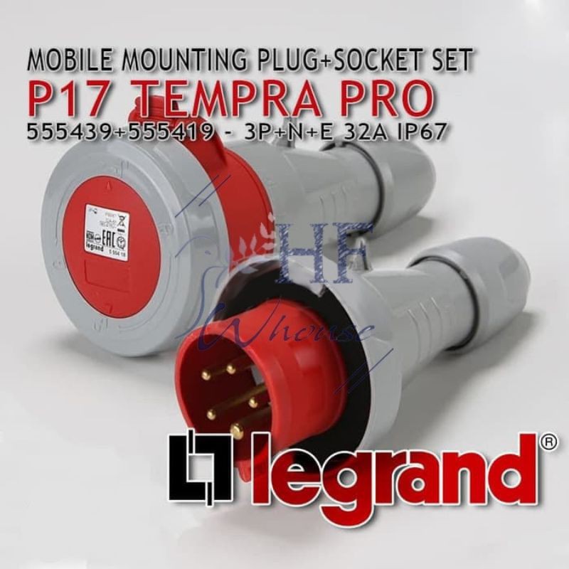 Jual Legrand Set Mobile Mounting + Plug 32A 3P+N+E 5Pin IP67 | Shopee ...