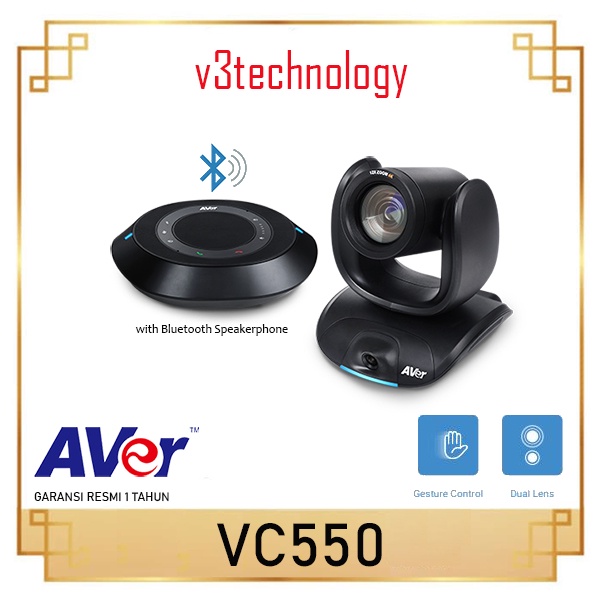 Jual AVER VC550 4K Dual lens PTZ Conferencing Camera with Scalable Speakerphone 24X Zoom ...
