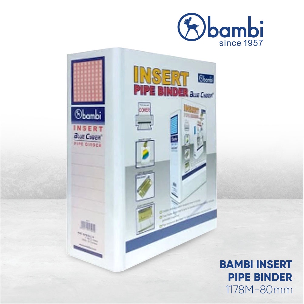 Jual Bambi Insert Pipe Binder A4 JUMBO SIZE 80 mm With Full Spine 4 ...