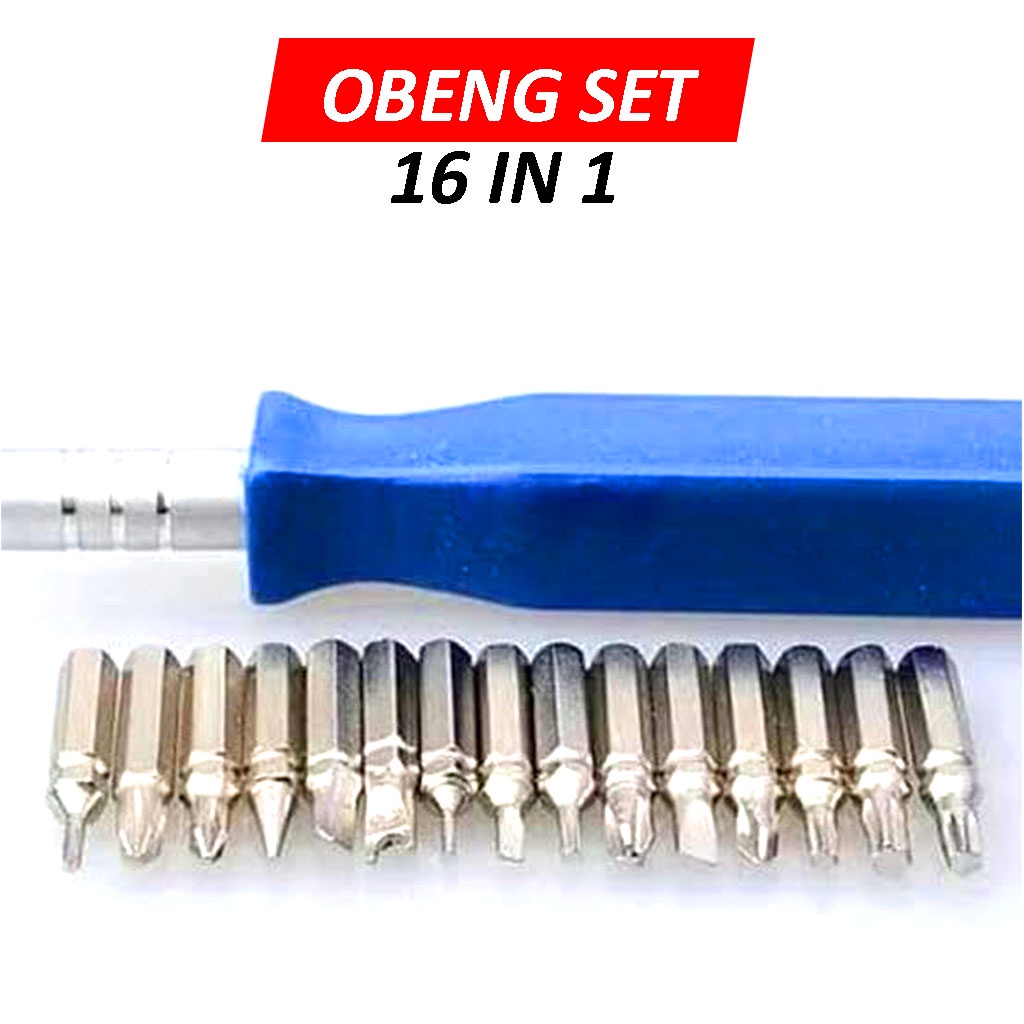 Jual Alat Reparasi Obeng Magnetic 16in1 / Obeng Set Kotak 16pcs / Obeng ...