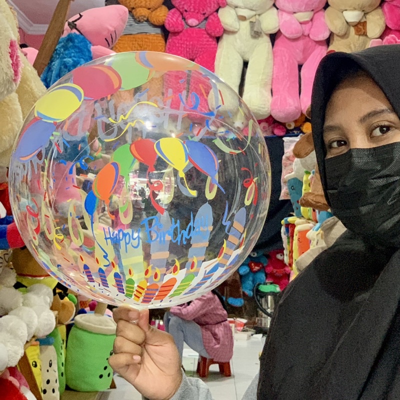 Jual BALON MOTIF HAPPY BIRTHDAY 20inch MOTIF HBD BOBO BALON TEBAL PVC ...