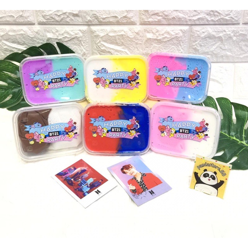 Jual Slime BT21 Tofu Slime Mix 2warna BTS 200ml | Shopee Indonesia