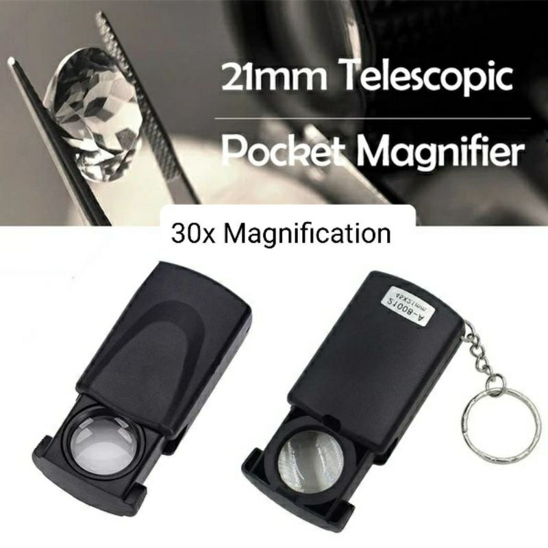Jual Lup magnifier Loupe lensa kaca pembesar 45X 21mm lens zoom lampu ...