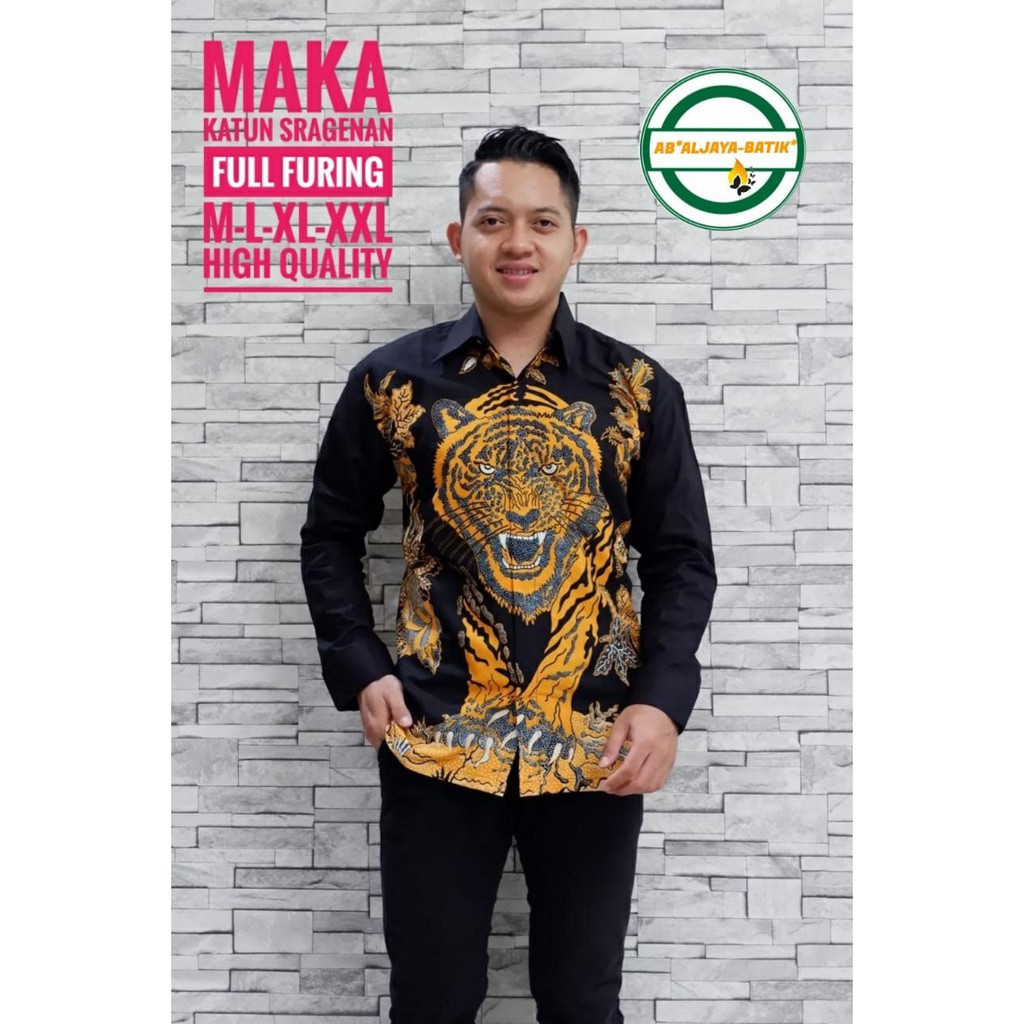 Jual MAKA MACAN Kemeja Batik Lengan Panjang Premium Full Furing Bahan ...