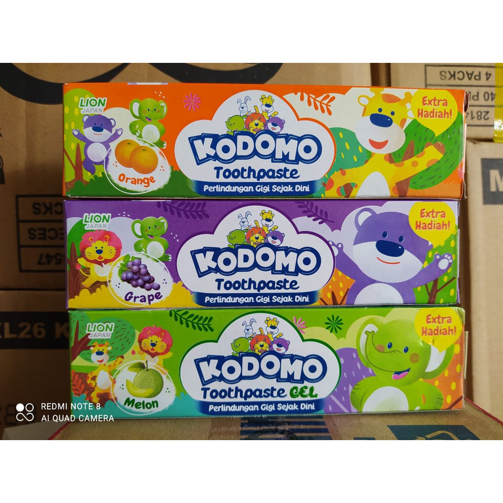 Jual Kodomo Toothpaste Gel 45g Melon/Grape/Orange | Shopee Indonesia