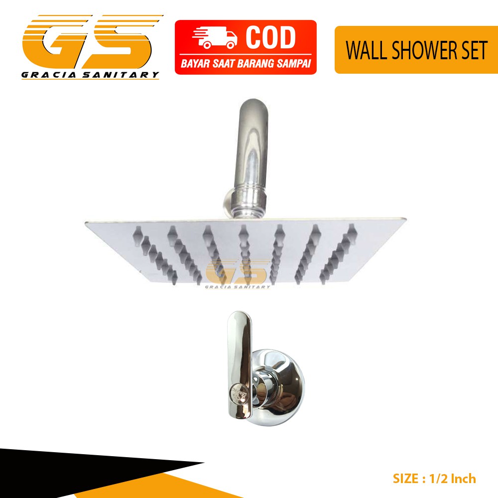 Jual Wall Shower Tanam Tembok Stainles Steel 8 inch - Wall Shower Kamar ...