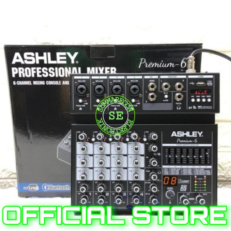 Jual mixer ashley 6 channel original ashley premium 6 usb bluetooth recording | Shopee Indonesia