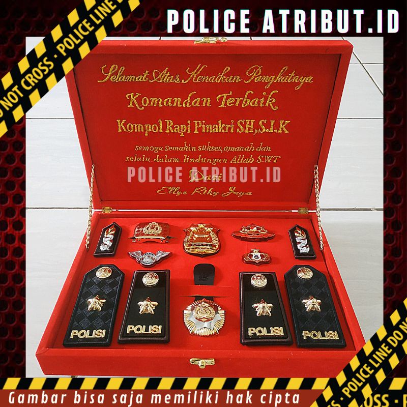 Jual Pangkat KOMPOL Polisi PDH PDU Set Box Custom Terbaru Perlengkapan ...