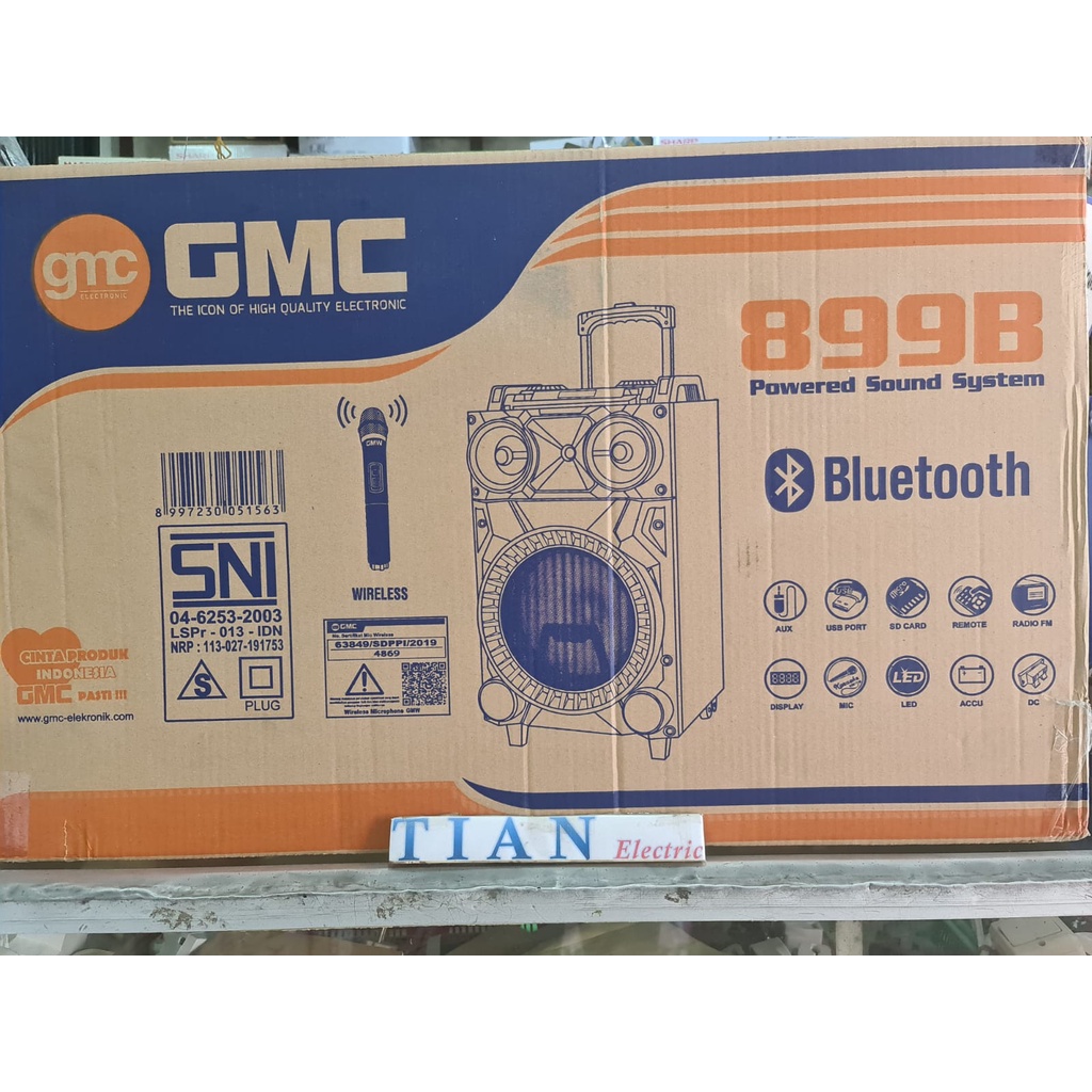 Jual GMC 899B Multimedia Speaker Bluetooth (Include 1 Mic Wireless ...