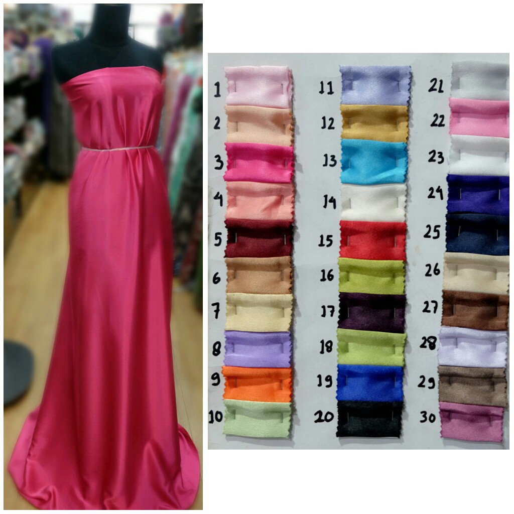 Jual Bahan Satin Silk Rosella / Kain Satin / Kain Puring | Shopee Indonesia