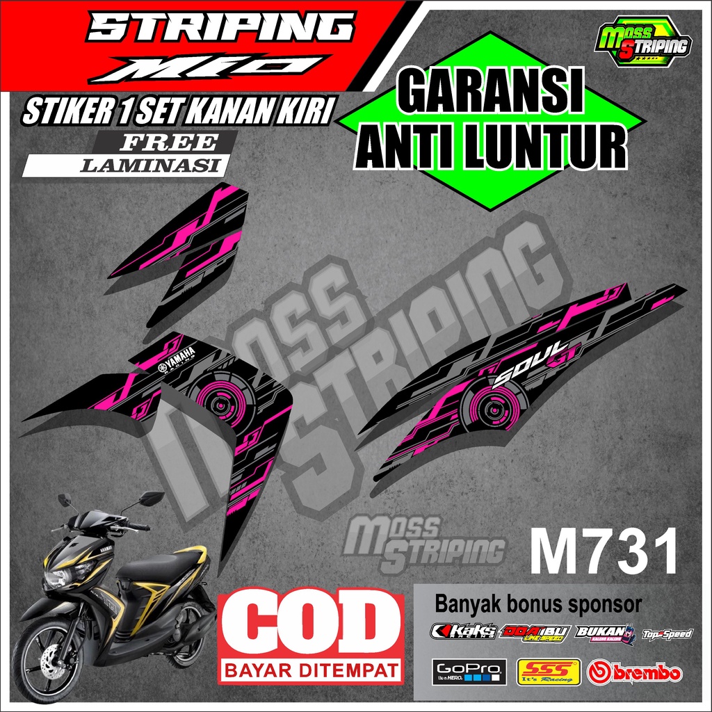 Jual STIKER MOTOR STRIPING YAMAHA MIO SOUL GT KODE M731 STICKER MOTOR ...