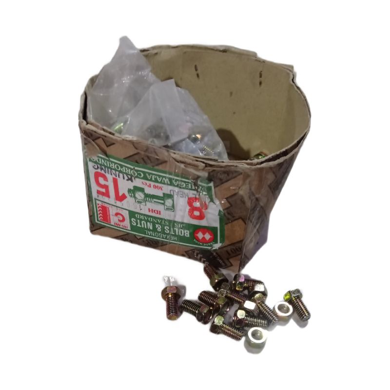 Jual Mur BAUT Besi Siku Lubang M8x15 Per 10 pcs | Shopee Indonesia