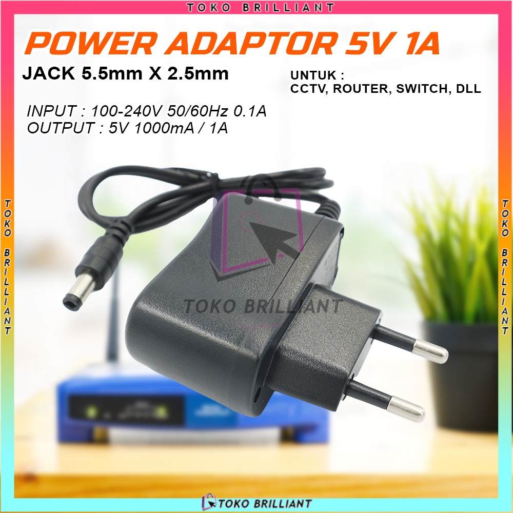 Jual [ADAPTOR NORMAL] Adaptor 5V-1A untuk power tambahan USB HUB 5 VOLT - 1 AMPERE Normal ...