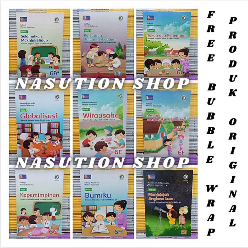 Jual Buku Tematik Terpadu 6A 6B 6C 6D 6E 6F 6G 6H 6I Facil Kelas 6 SD K13 Revisi Tema 1,2,3,4,5 ...