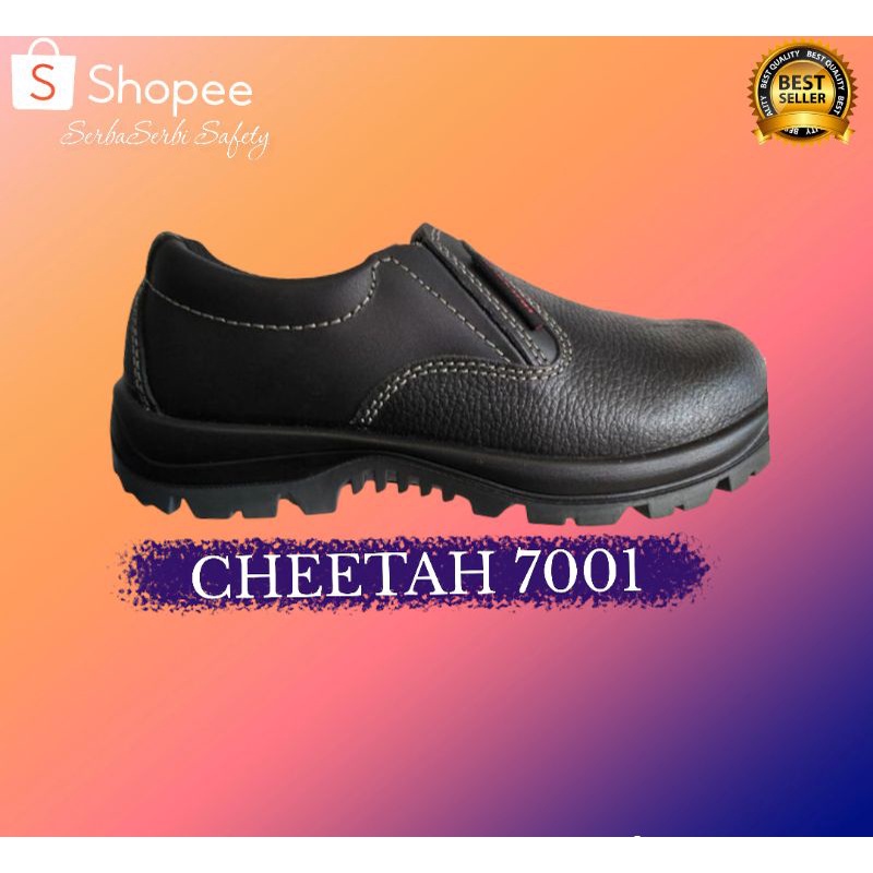 Jual Sepatu Safety Cheetah 7001H Original Kulit Asli / Sepatu Safety ...
