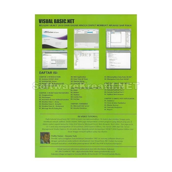 Jual Software Original Video Tutorial Visual Basic Net Dari Dasar