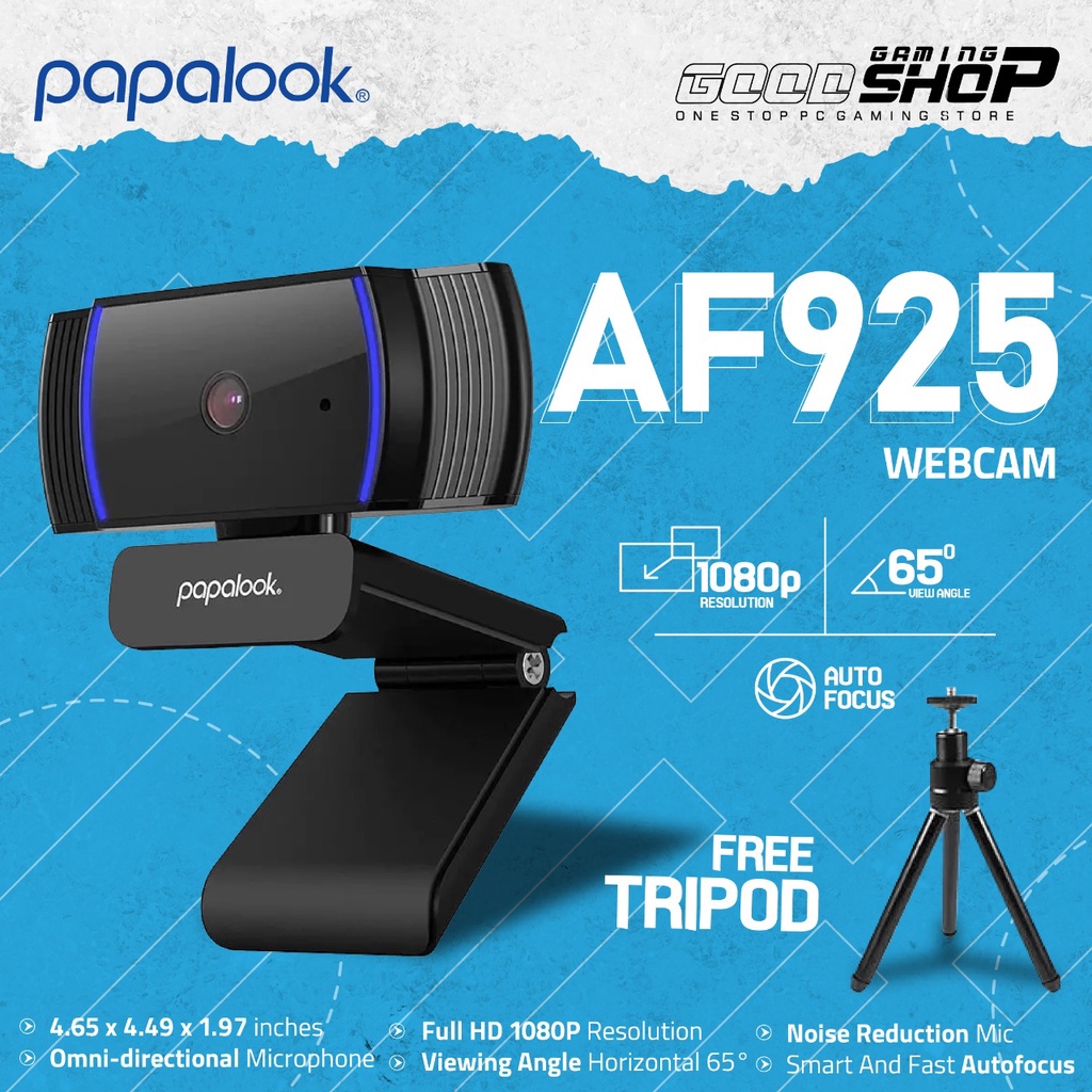 Jual PAPALOOK Webcam 1080P 30FPS Full HD with Microphone - AF925 ...