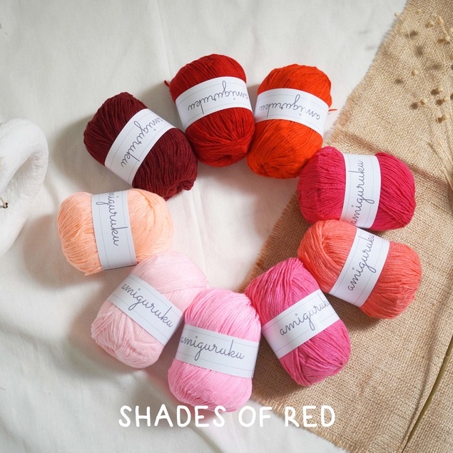 Jual Benang Rajut Import Milk Cotton 3 ply - SHADES OF RED | Shopee ...