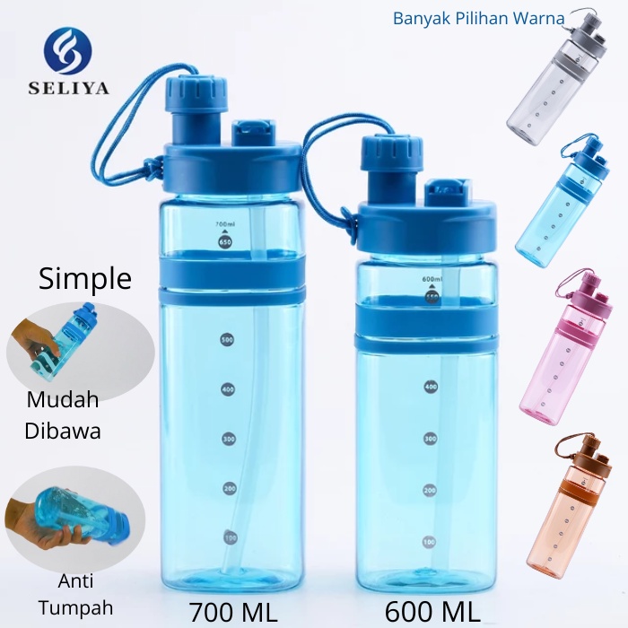 Jual Botol Minum Premium Sport Travel Anak Sekolah Dewasa BPA Free Sedotan Seliya 600 700 ML ...