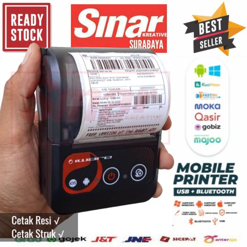 Jual PRINTER BLUETOOTH MINI THERMAL 58MM MP-58 MP-58ii MPX583 CETAK RESI LABEL DAN STRUK KASIR ...