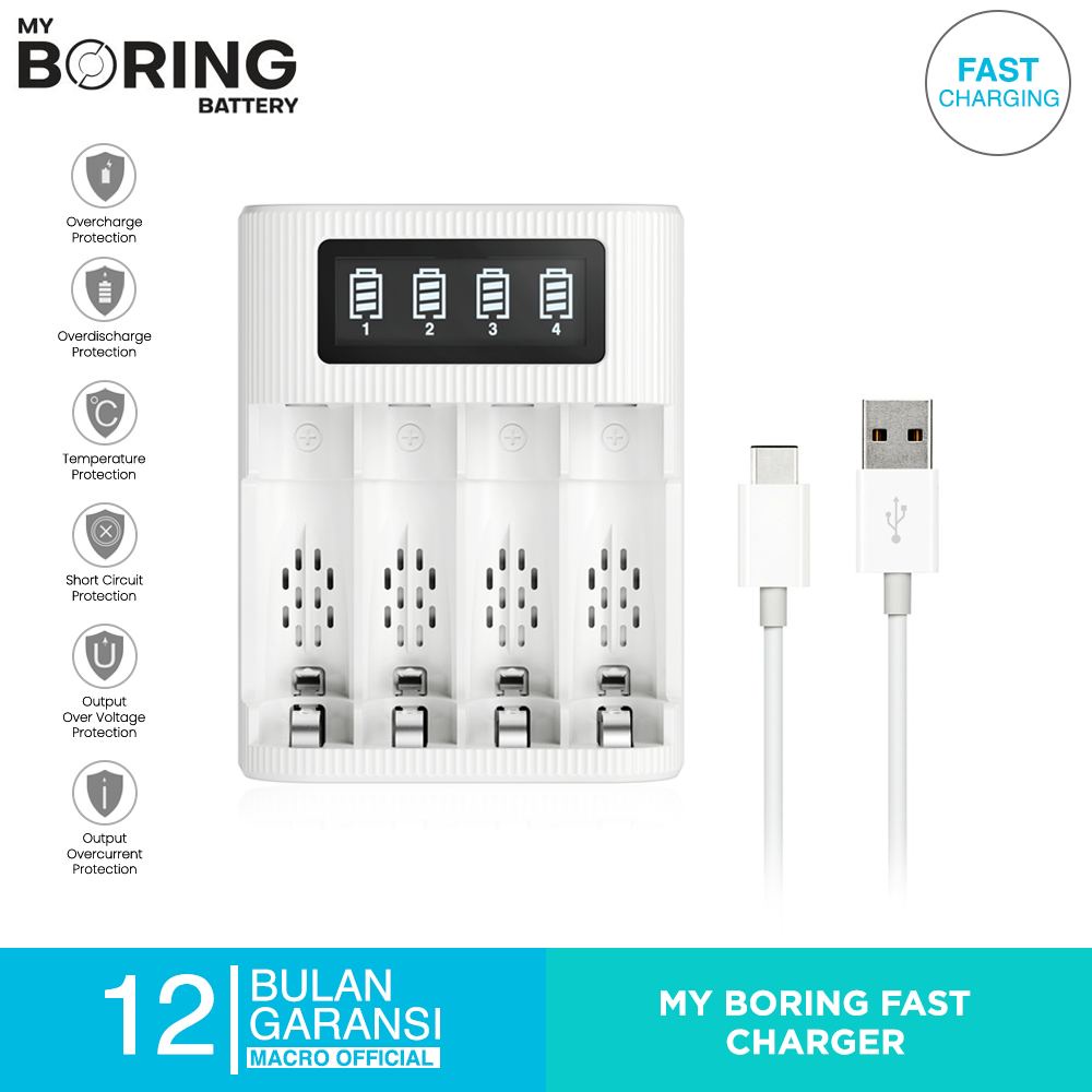 Jual MY BORING Fast Smart Charger For Ni-MH Battery AA / AAA | Shopee ...