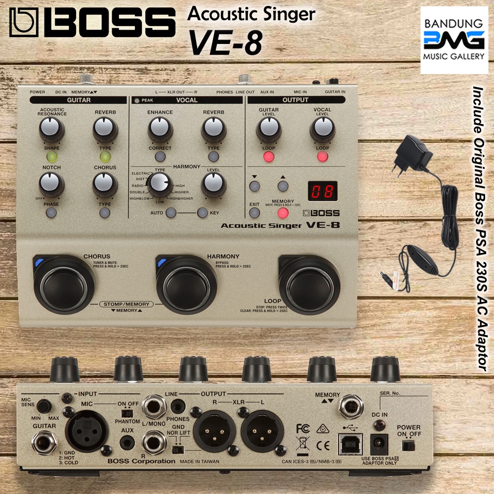 Jual Boss VE 8 Acoustic Singer + Adaptor / VE8 / Efek Vokal / Effect ...