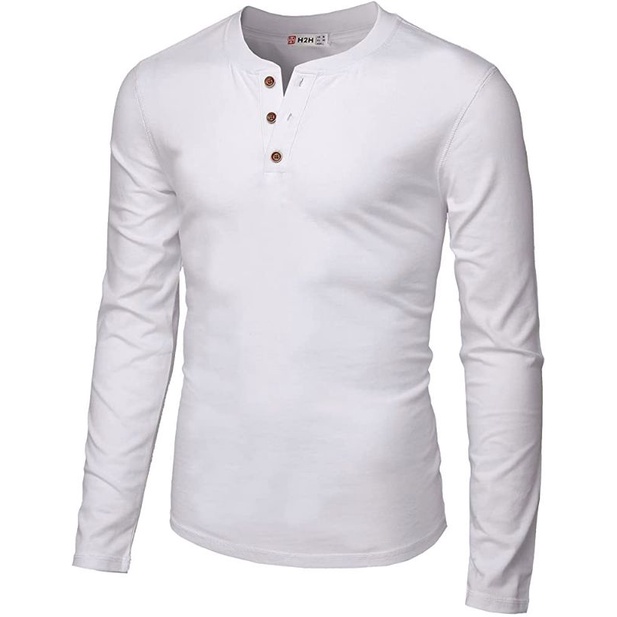 Jual kaos kancing 3 panjang / leher Shanghai / kaos unisex / kaos busui ...