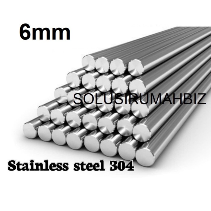 Jual as stainless steel 304 diameter 6mm x 100 cm shaft 304 round bar 6 mm | Shopee Indonesia
