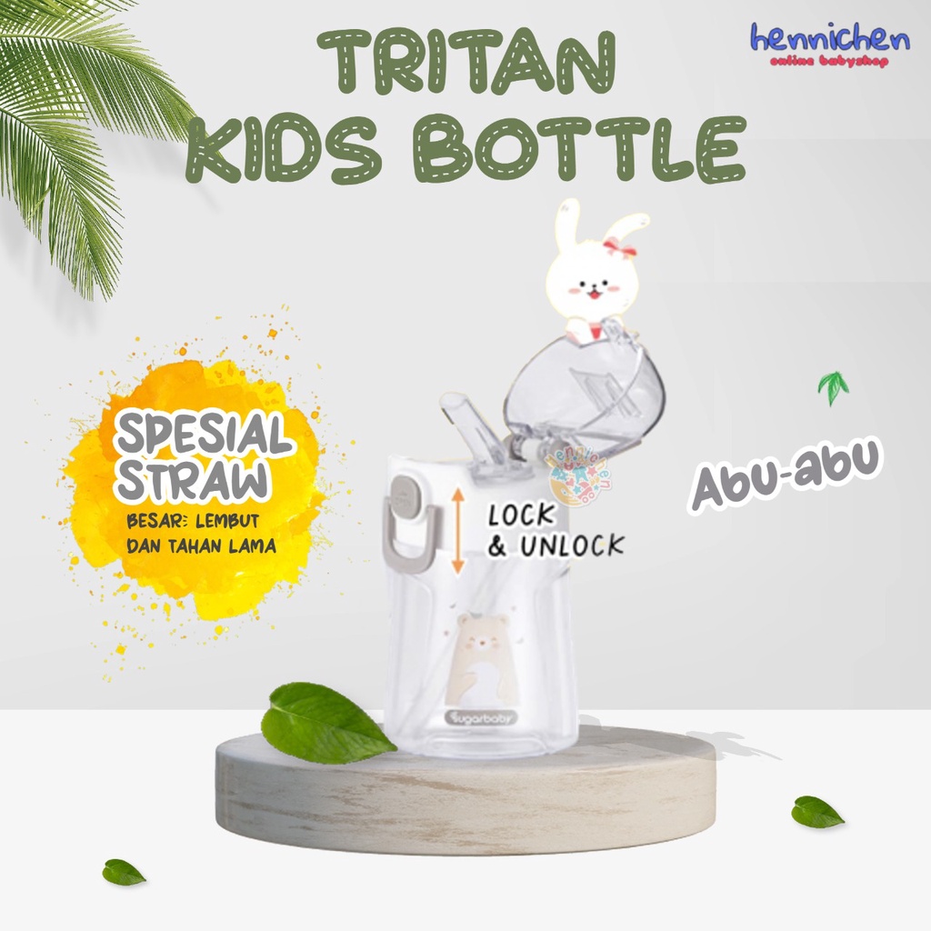 Jual Sugar Baby Tritan Bottle 400ML TKBST400 With Special Straw / Tritan Kid Bottle Slim 600ml ...