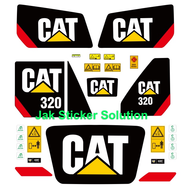 Jual Stiker Excavator Caterpillar Cat 320 Sticker Alat berat | Shopee ...