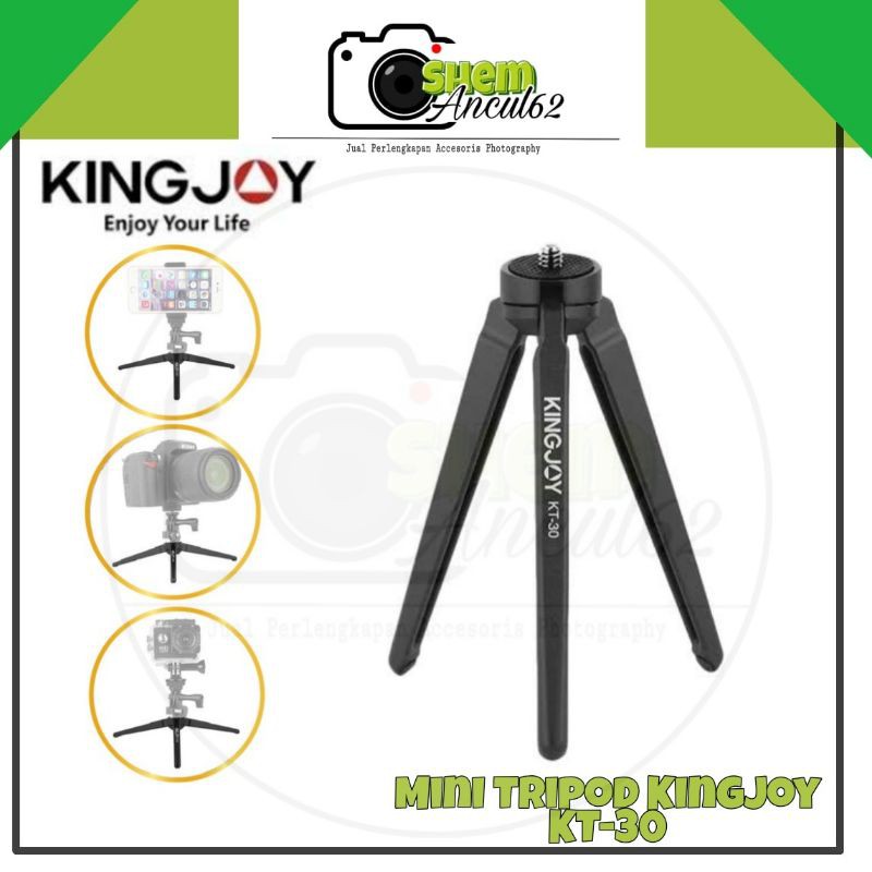 Jual Kingjoy Mini Tripod Alumunium KT-30 Black Tripod Mini KT30 ...