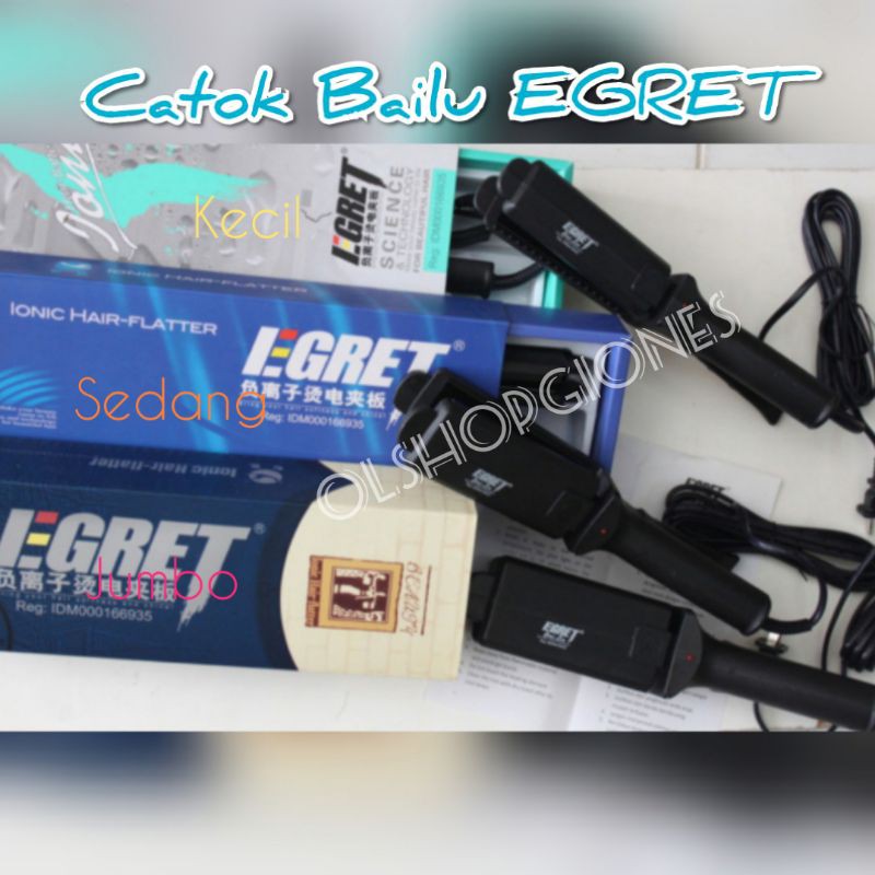 Jual Catok Bailu Egret jumbo ion Besar Catokan original Enzo profesional flat iron | Shopee ...
