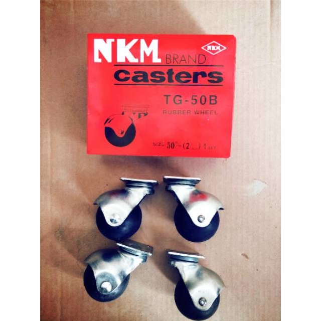 Jual Roda Caster NKM 2" Bulat Rubber Wheel (Per Set = 4 pcs) | Shopee ...